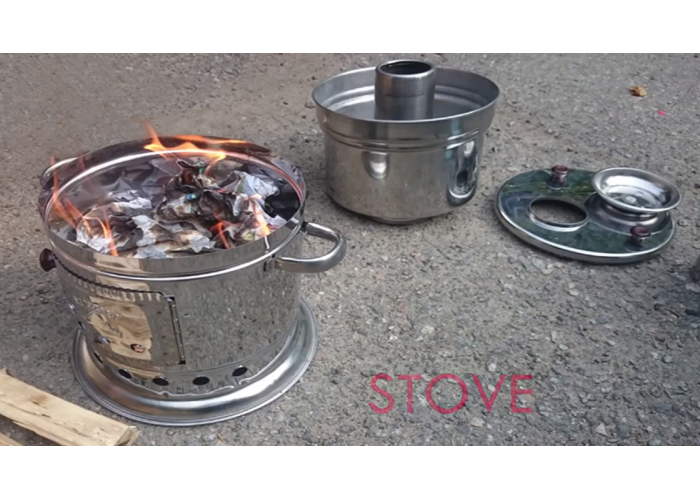 Steel Coal and Wood Samovar Camp Stove Tea Kettle Water Heater 5L