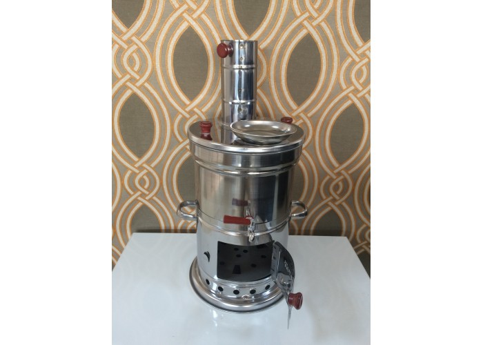 Steel Coal and Wood Samovar Camp Stove Tea Kettle Water Heater 5L